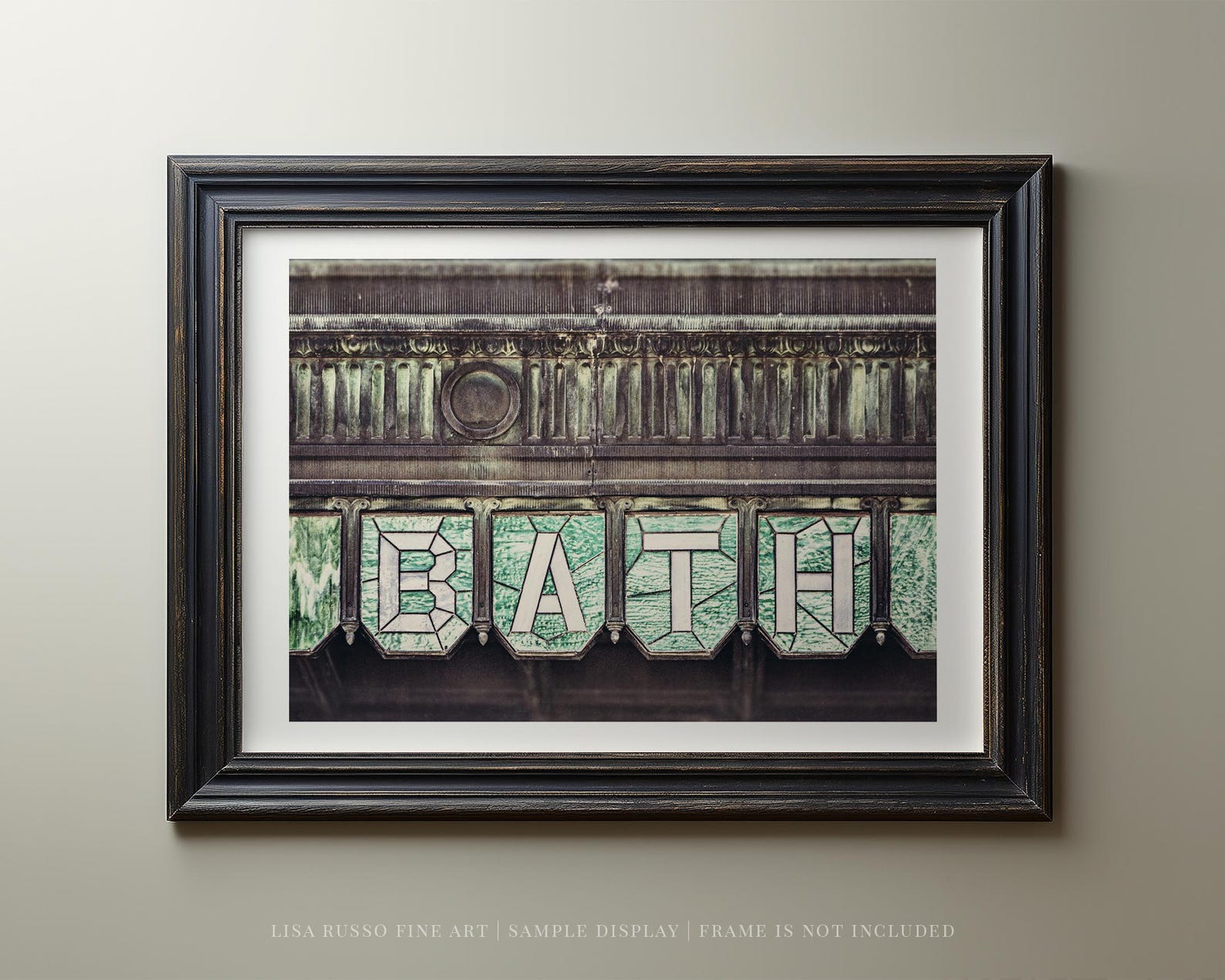 Stained Glass Bath Sign Art Print: Teal Green Bathroom Decor - Etsy