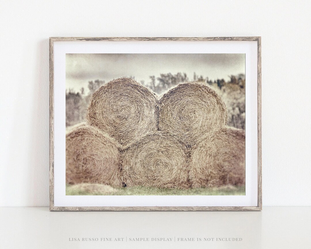 Farmhouse Hay Bale Print: Rustic Country Photography - Etsy