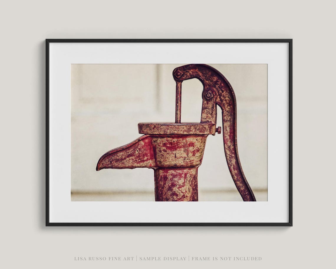 Farmhouse Red Pitcher Pump Photo (rustic Kitchen Wall Art) - Etsy
