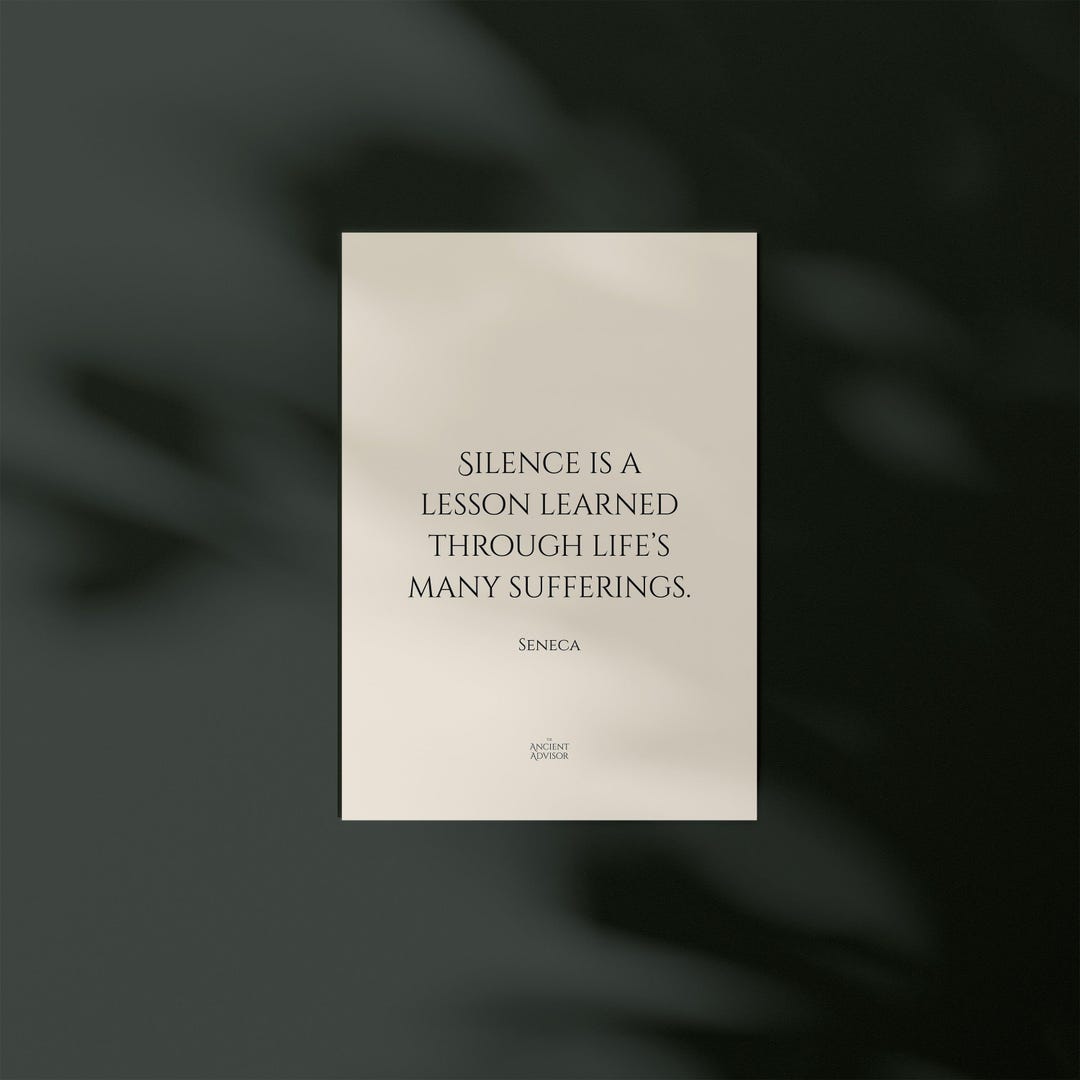 Silence is a Lesson Learned Through Life’s Many Sufferings – Stoicism ...