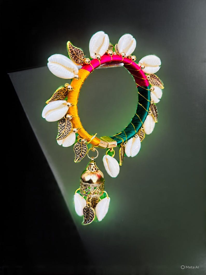 Fancy Kodi Design Bangle • Elegant Gold-tone Ethnic Bracelet ...