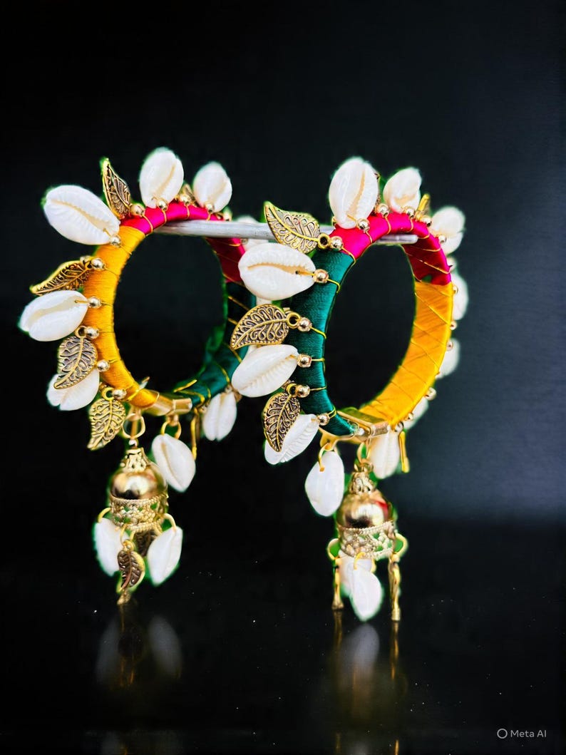 Fancy Kodi Design Bangle • Elegant Gold-tone Ethnic Bracelet ...