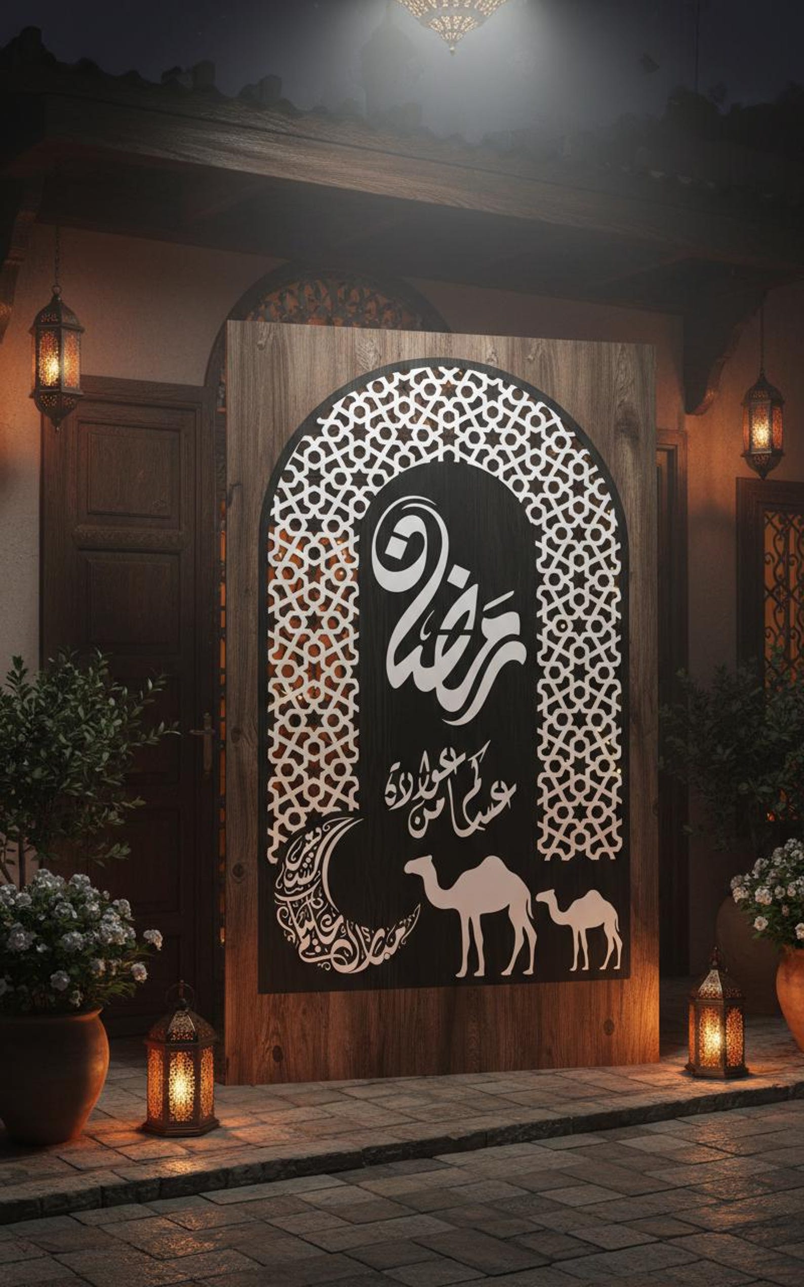 Ramadan Laser Cut Design | Islamic SVG DXF File | Wooden Stand Template ...