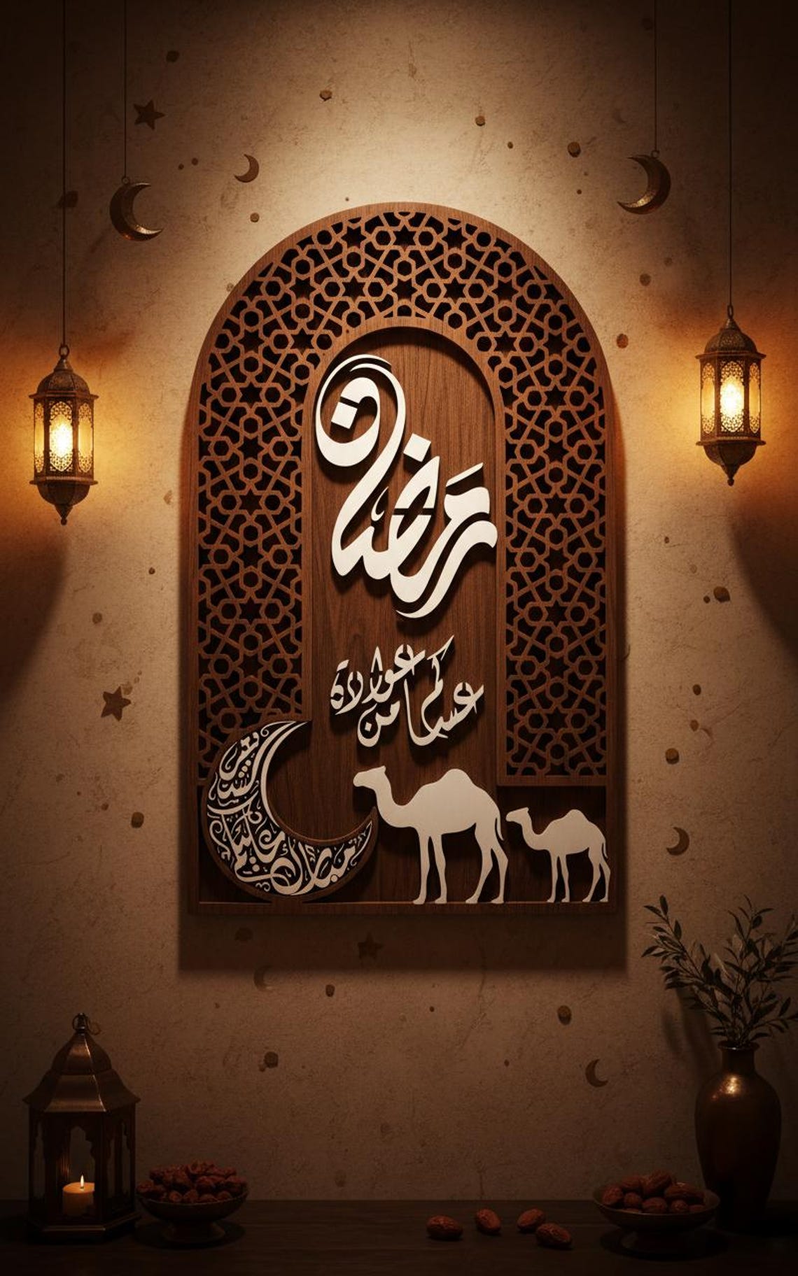 Ramadan Laser Cut Design | Islamic SVG DXF File | Wooden Stand Template ...
