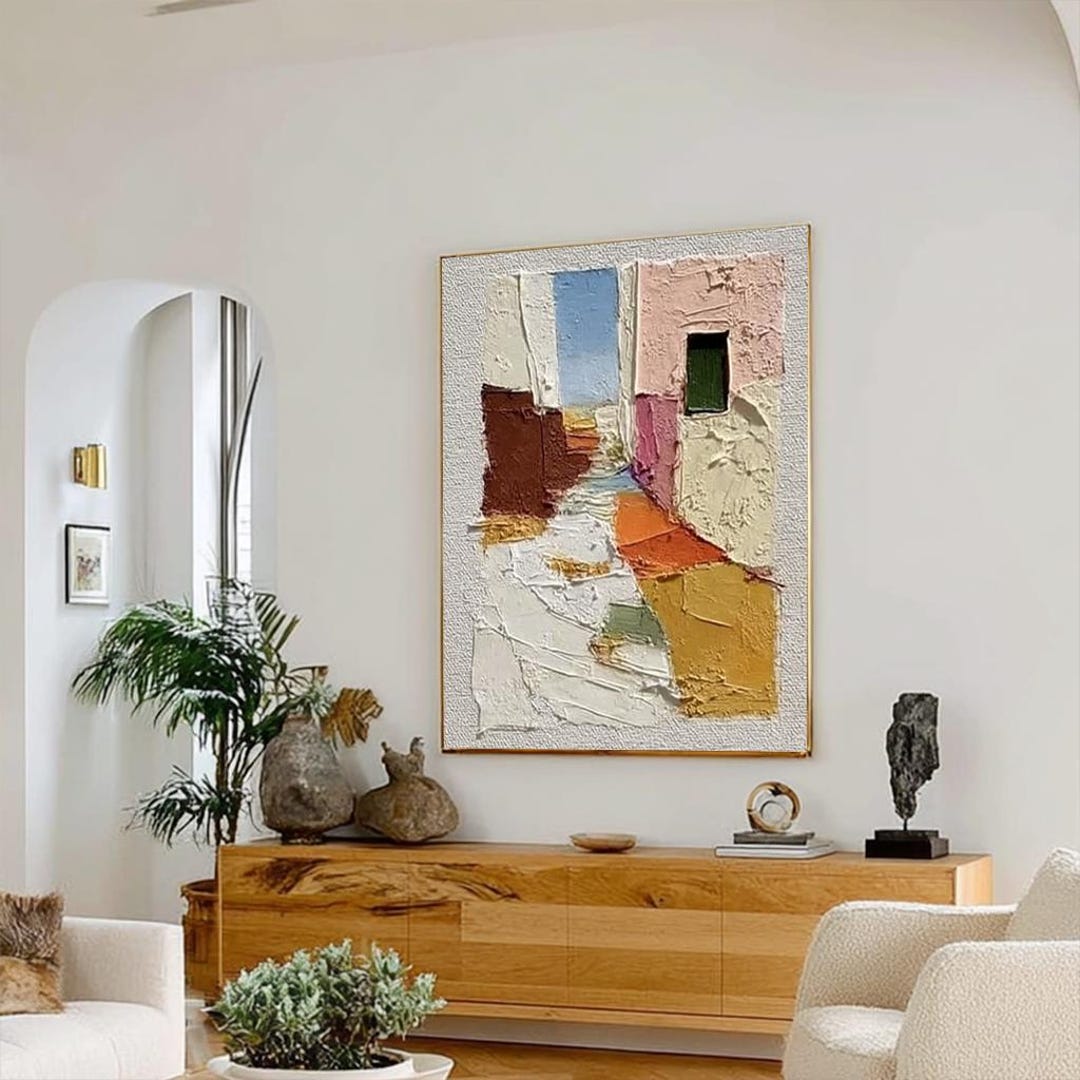 Simple Impasto Oil Painting:colorful Abstract Painting on Canvas ...