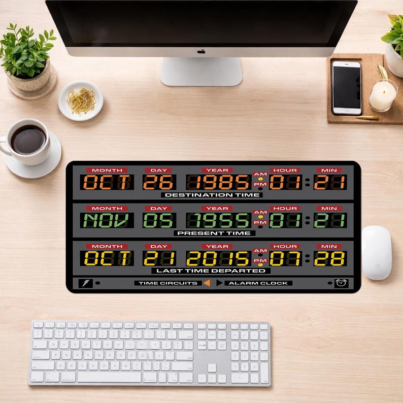 Back to the Future Time Machine Mouse Pad, Flux Capacitor Retro 80s Sci ...