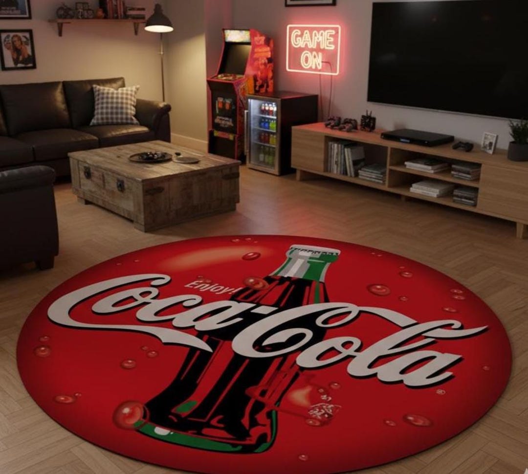 Coca-cola Round Area Rug: Retro Kitchen & Living Room,vintage Coke ...