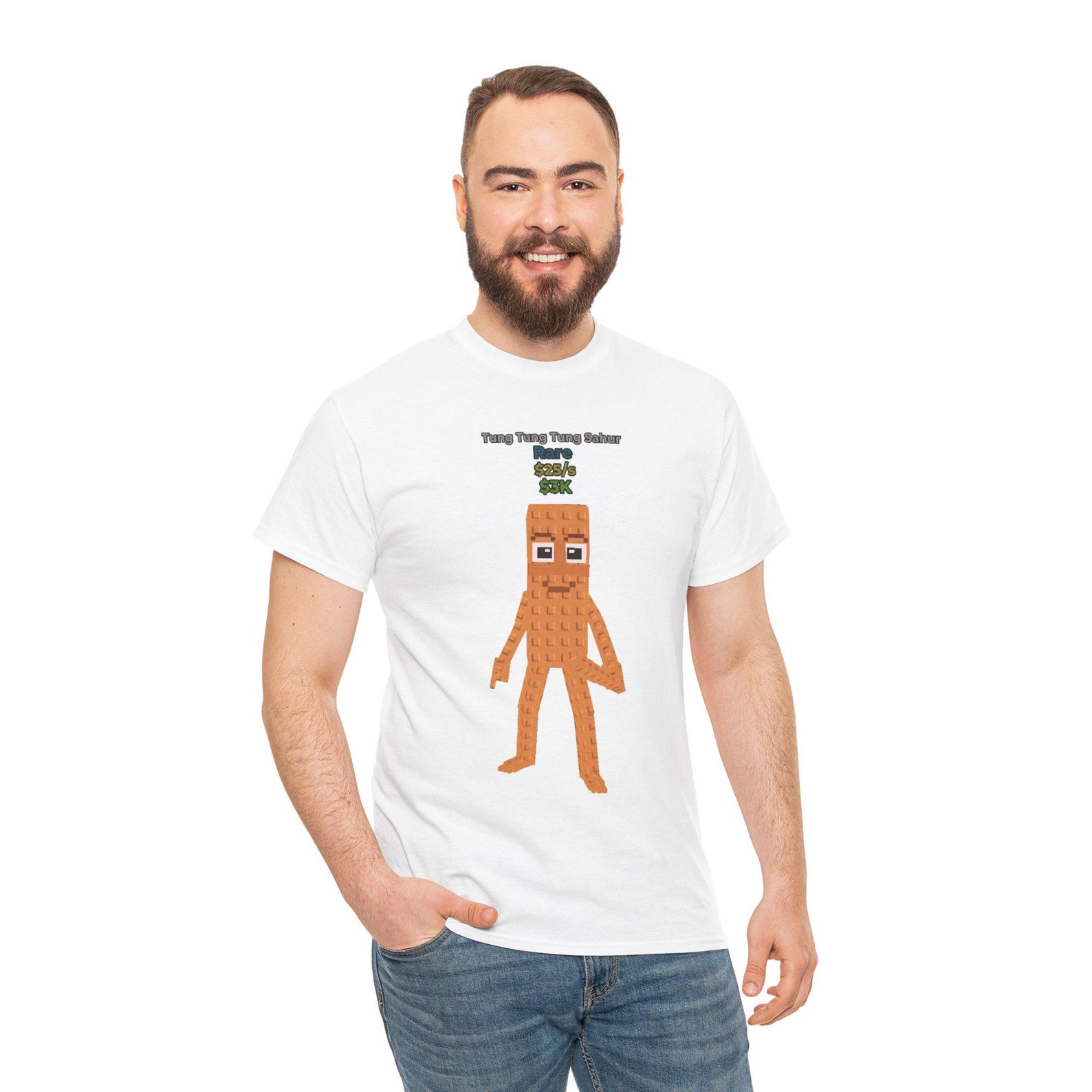 Brainrot Roblox "tung Tung Tung Sahur" T-shirt, Triple T | Meme Gamer ...