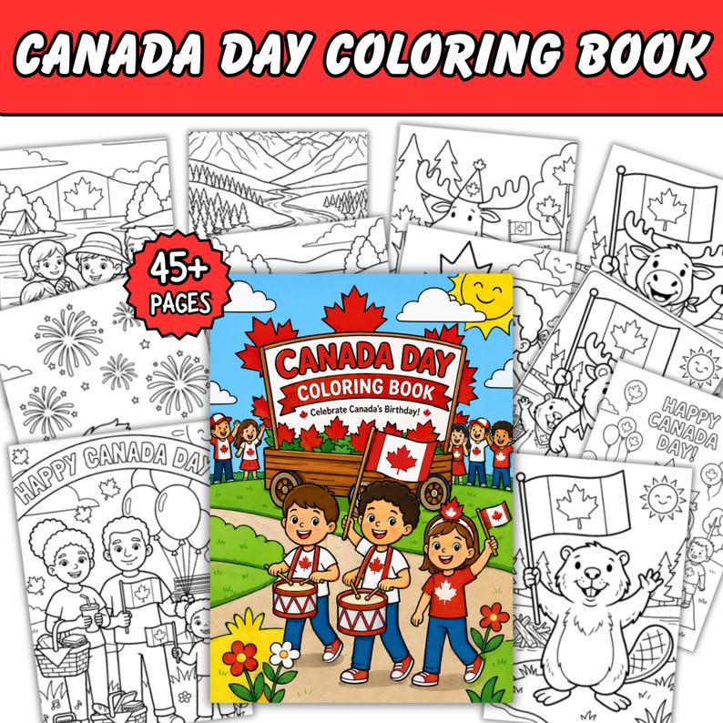 Canada Day Coloring Book | 50 Pages for Kids (digital Download) - Etsy