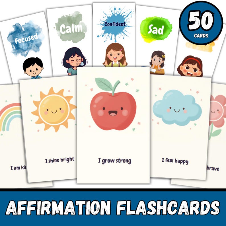 Positive Affirmation Flashcards for Kids, Printable Encouragement Cards ...