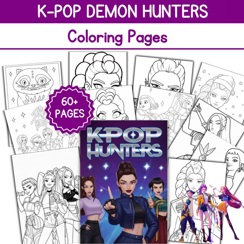 Huntrix Coloring Pages - Etsy