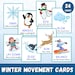 Winter Movement Cards Printable for Kids, Gross Motor Activity, 24 ...