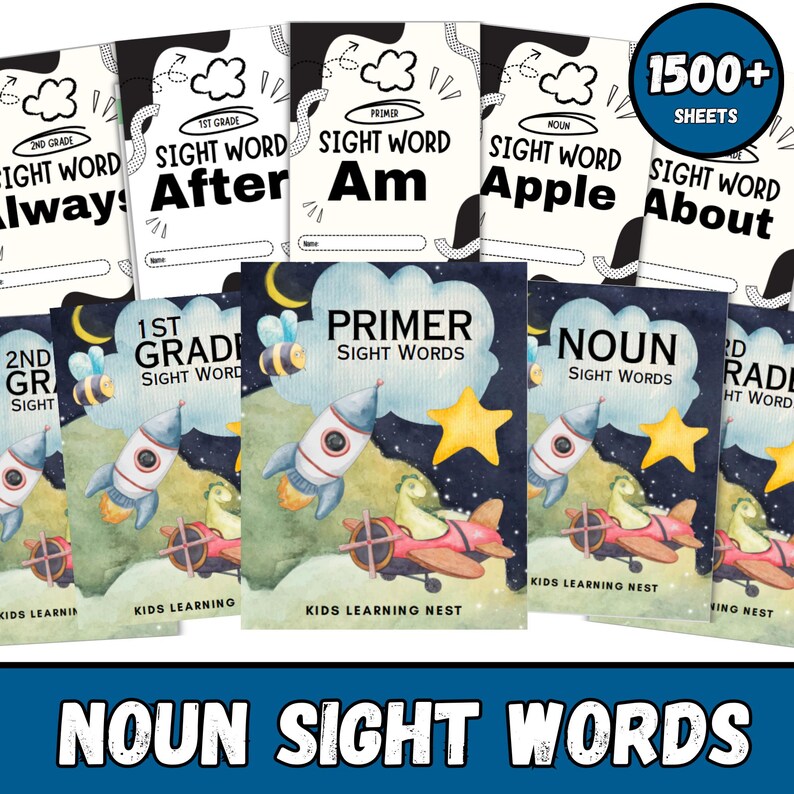 Sight Words Worksheets Bundle, Preschool to Grade 3 (PDF Pack) - Etsy
