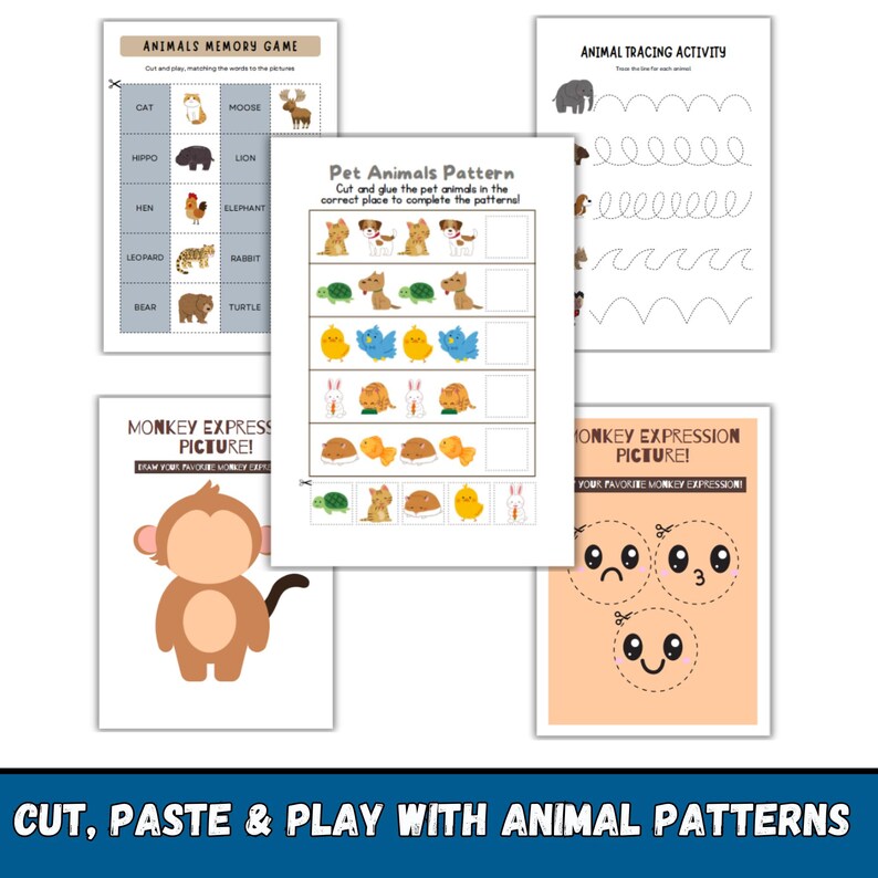 Printable Animal Worksheets | Preschool Printables, Tracing Animals ...