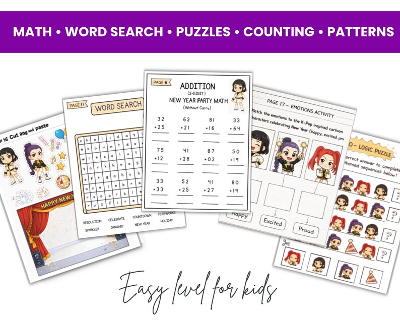 K-pop Demon Hunters Themed New Year Activities Workbook for Kids ...