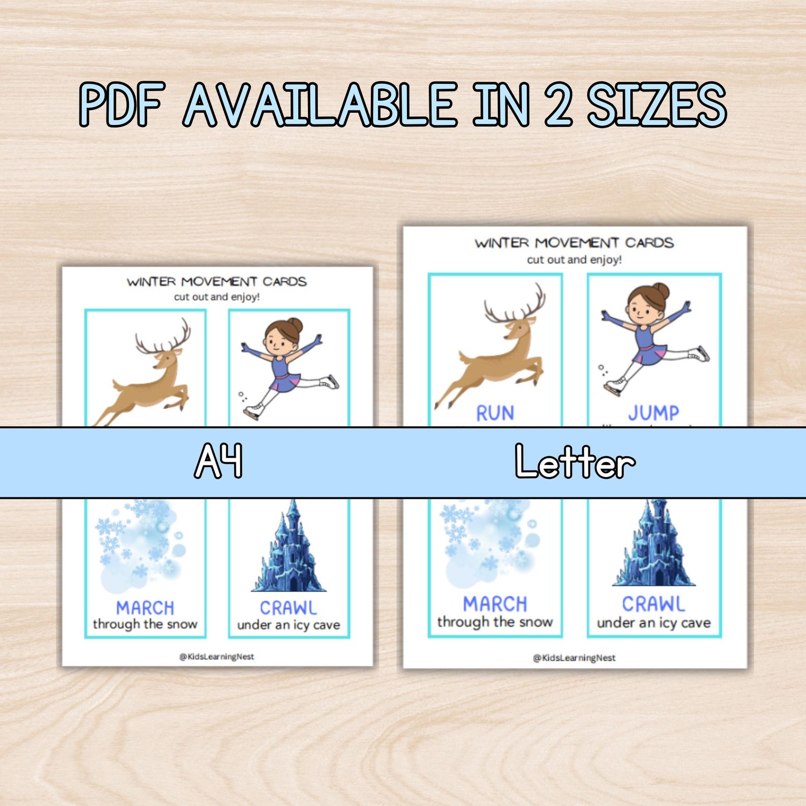 Winter Movement Cards Printable for Kids, Gross Motor Activity, 24 ...