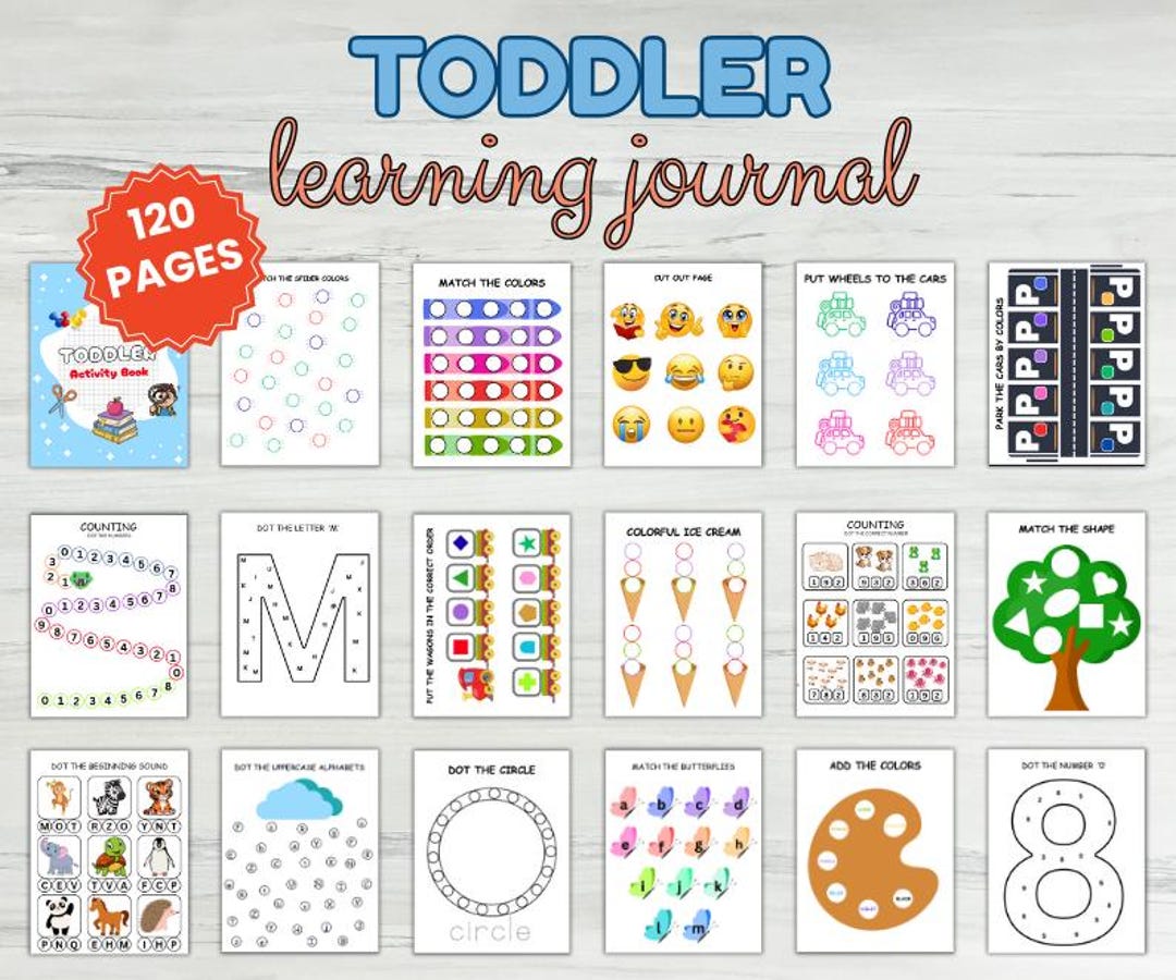 Toddler Busy Book Printable, Pre K Learning Binder, 120 Preschool ...