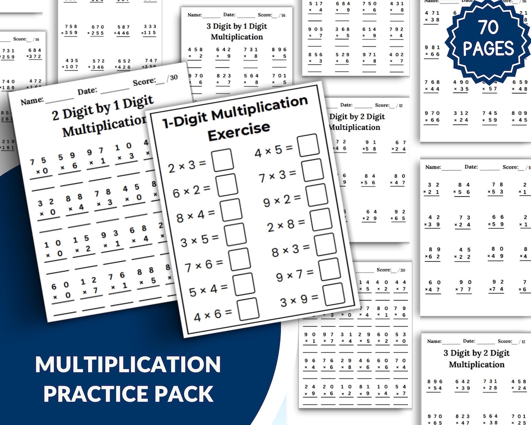 Multiplication Practice Worksheets – Grades 2-5, Math PDF - Etsy Canada