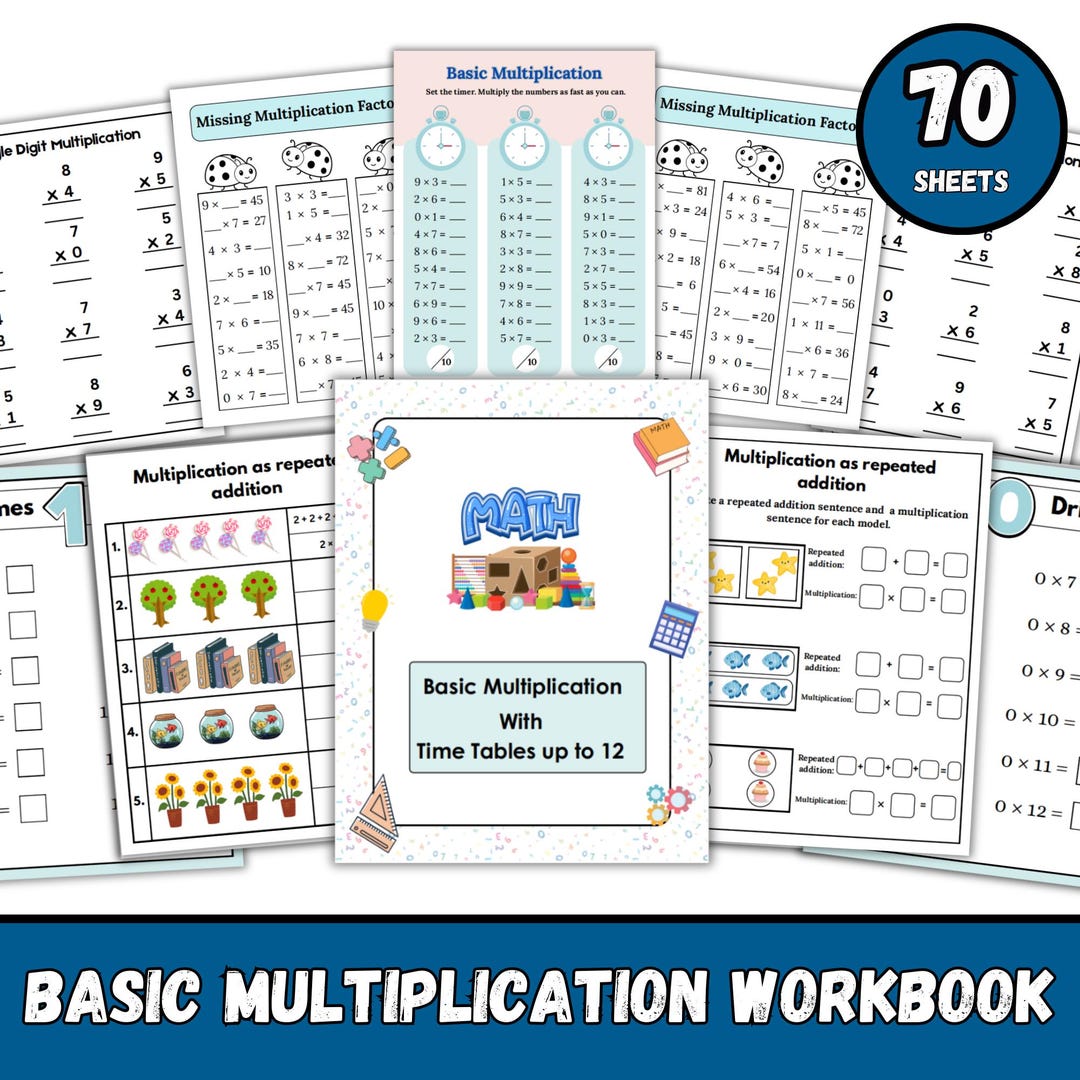 Grade 1 Multiplication Busy Book, Times Tables 0-12, Homeschool Math ...