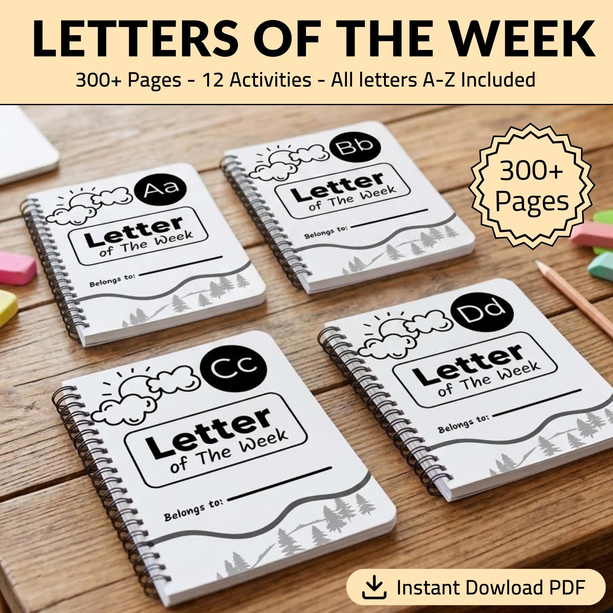 Letter of the Week Printable Workbook, Alphabet Tracing, Preschool ...