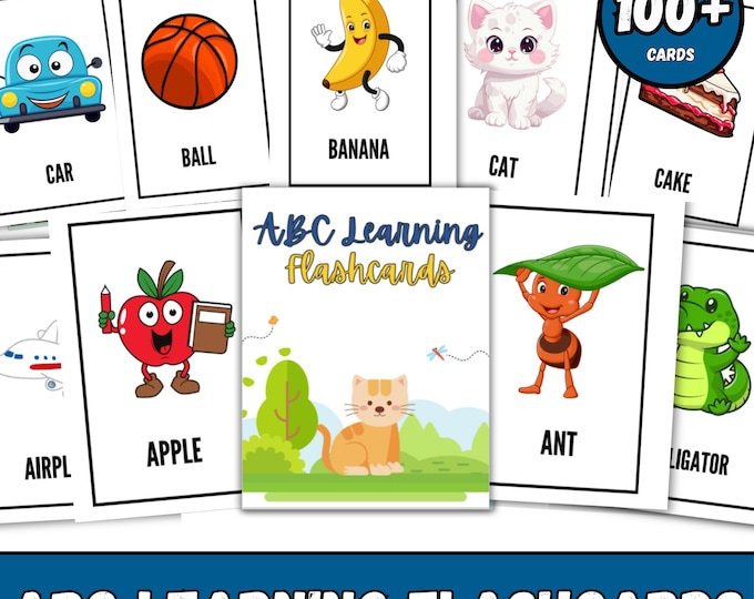 Alphabet Flashcards A-Z: Colorful ABC Learning Cards (printable PDF ...