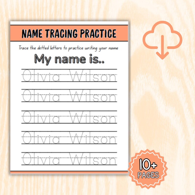 Personalized Name Tracing Workbook, Preschool Learning (digital ...