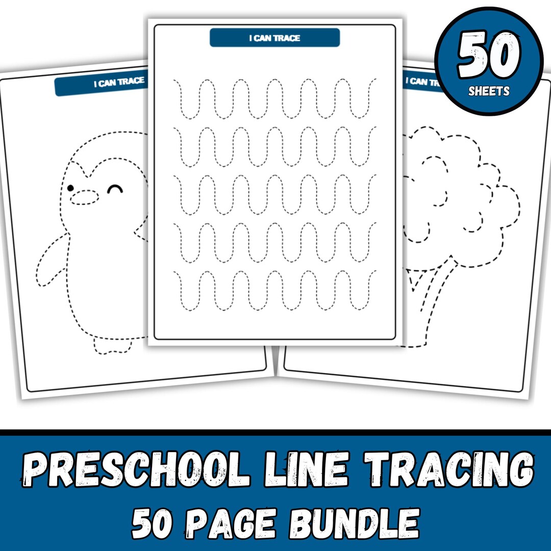 I CAN TRACE Worksheets | Line & Shape Tracing Practice | Preschool ...