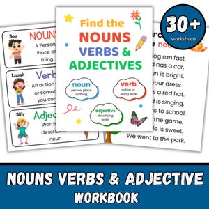 Year 1 Grammar Worksheets | Nouns, Verbs & Adjectives | English ...