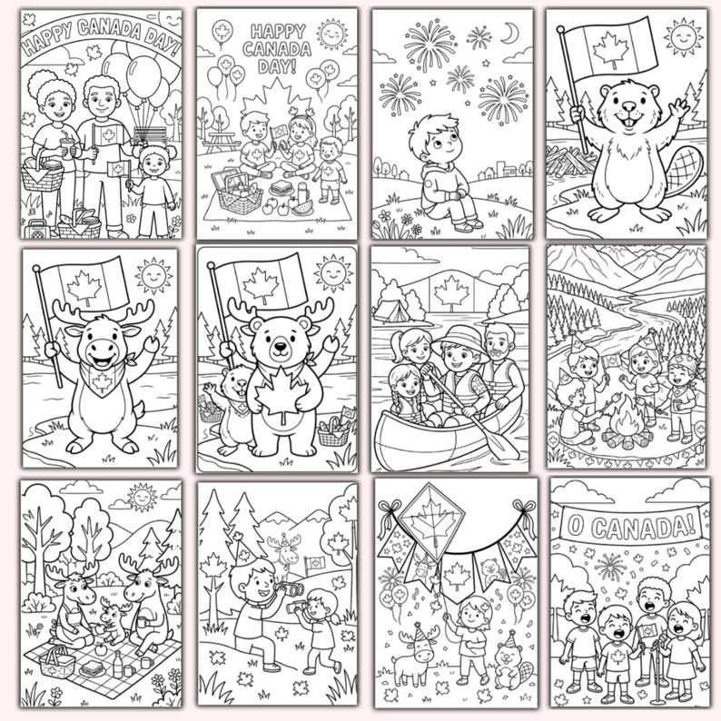 Canada Day Coloring Book | 50 Pages for Kids (digital Download) - Etsy