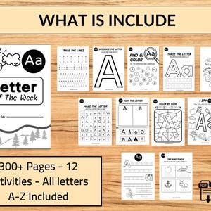 Letter of the Week Printable Workbook, Alphabet Tracing, Preschool ...