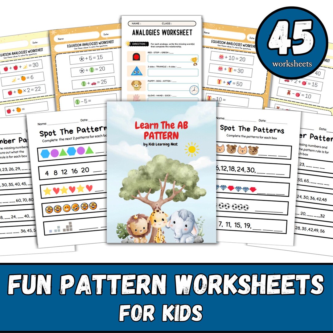 IQ Boosting Pattern Worksheets: Logic, Sequencing, Shapes (PDF ...
