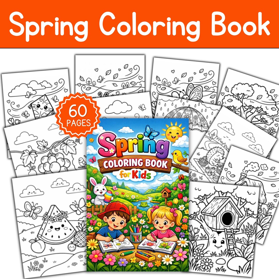 Spring Coloring Book for Kids | Preschool Toddler Activity Pages ...
