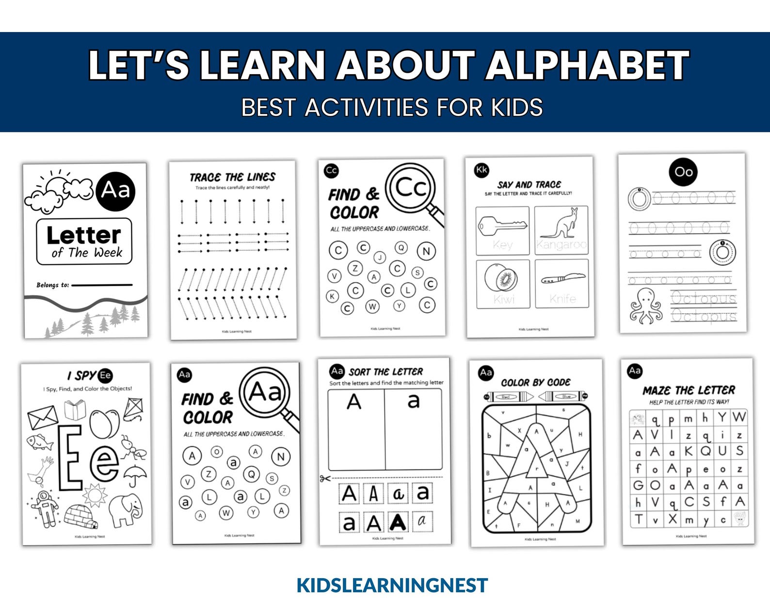 Letter of the Week Printable Workbook, Alphabet Tracing, Preschool ...