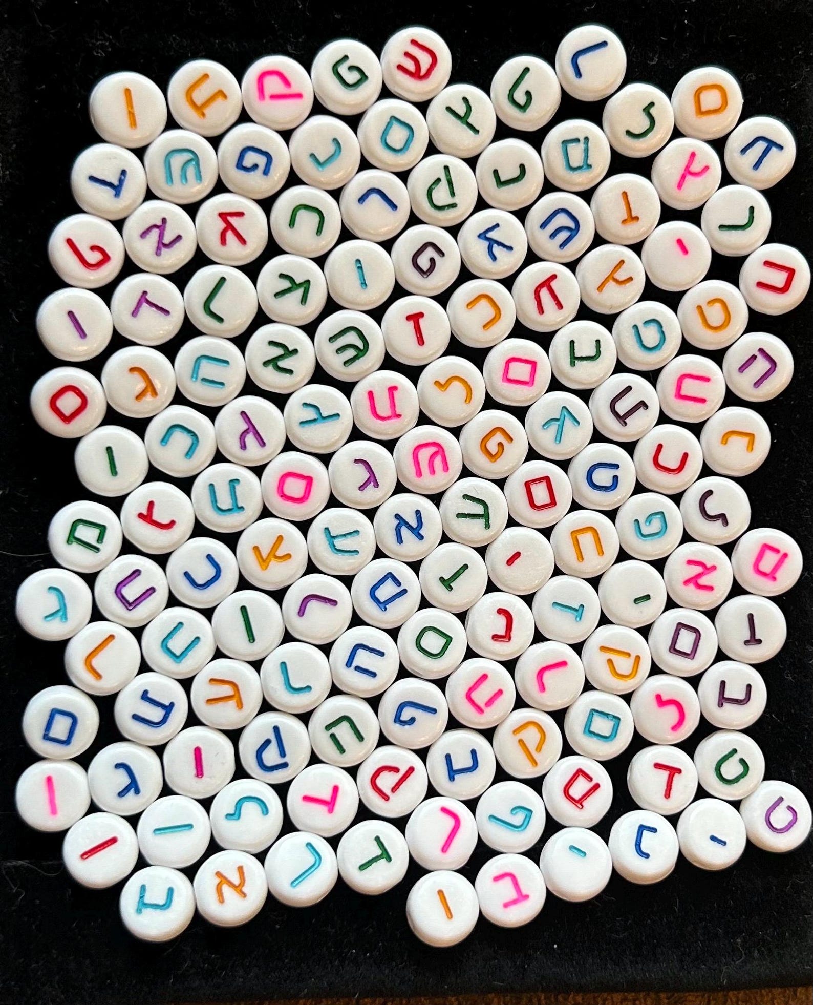 Colorful Hebrew Alphabet Letter Beads: 7mm DIY Jewelry Supplies - New ...