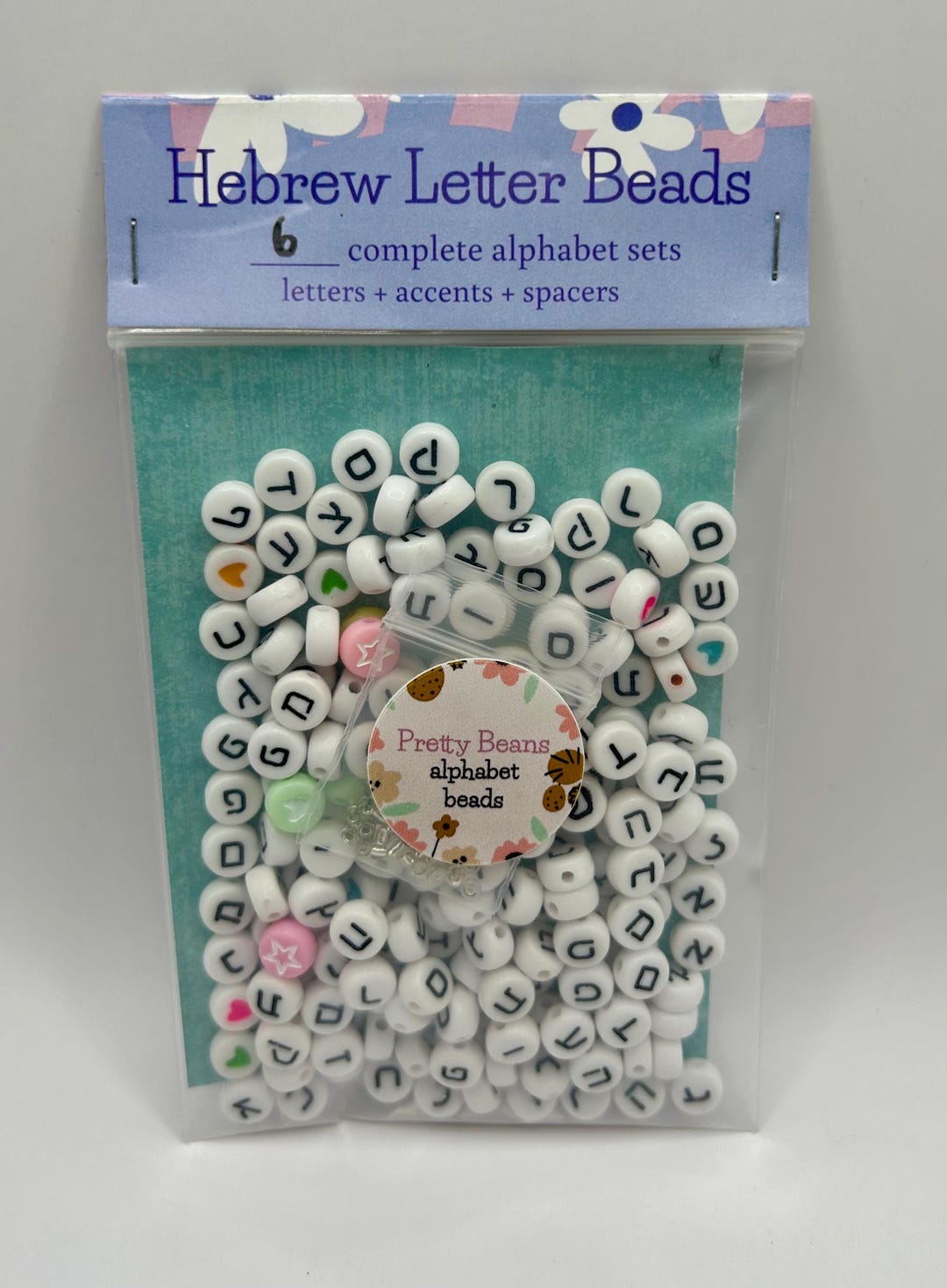 Hebrew Alphabet Letter Beads 7mm: DIY Jewelry Making - New Packaging ...