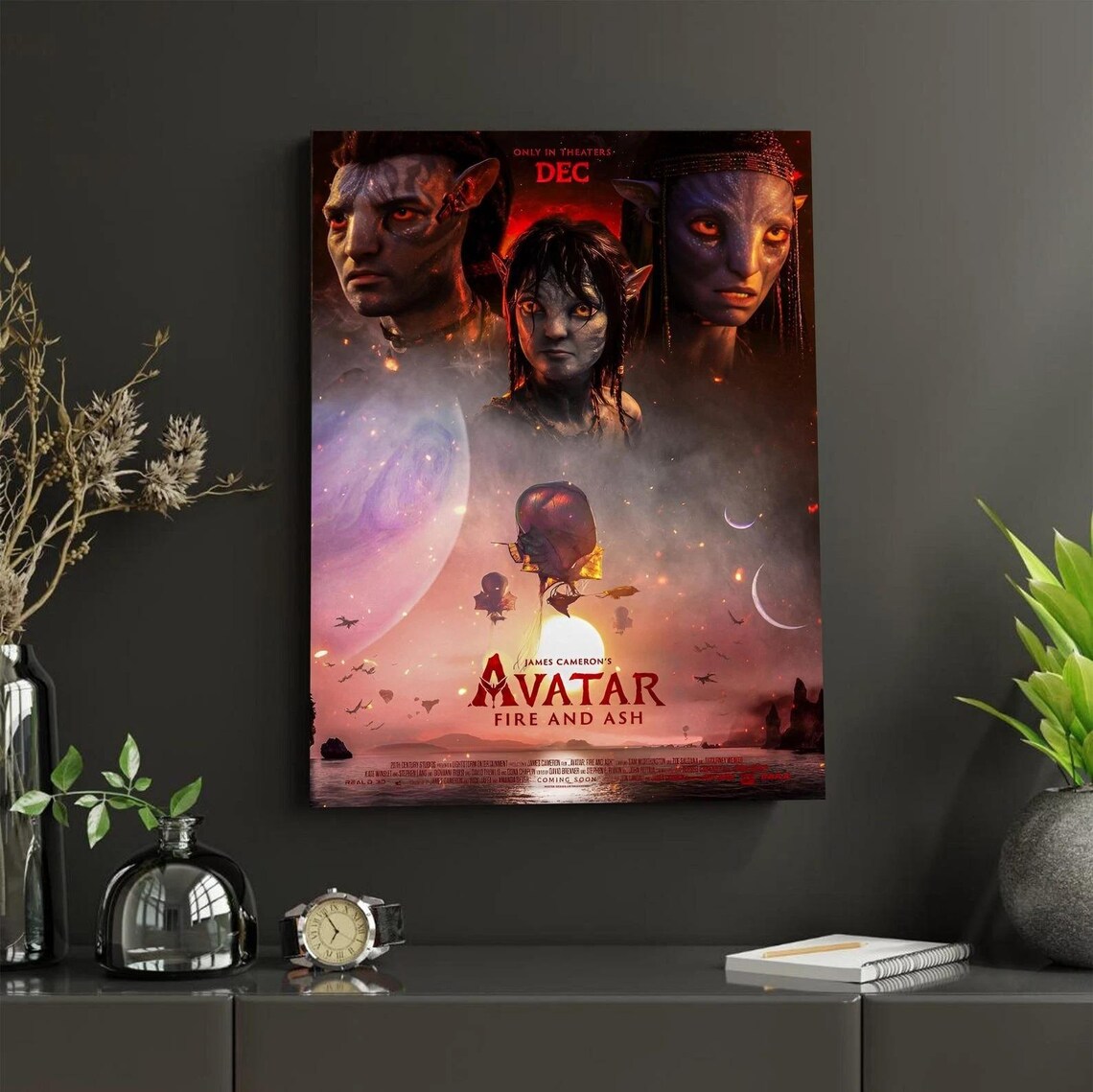 Avatar Fire and Ash Poster, Avatar 3 Movie Wall Art, Sci Fi Fantasy ...