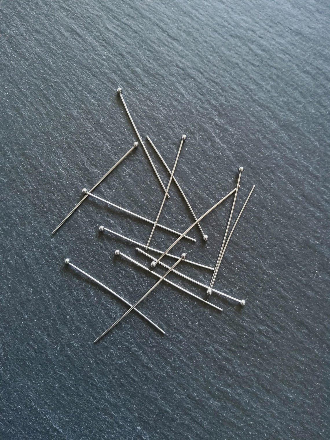 20 or 100 Stainless Steel Ball Head Pins 50mm (2”) Long 0.7mm Wide (21 ...