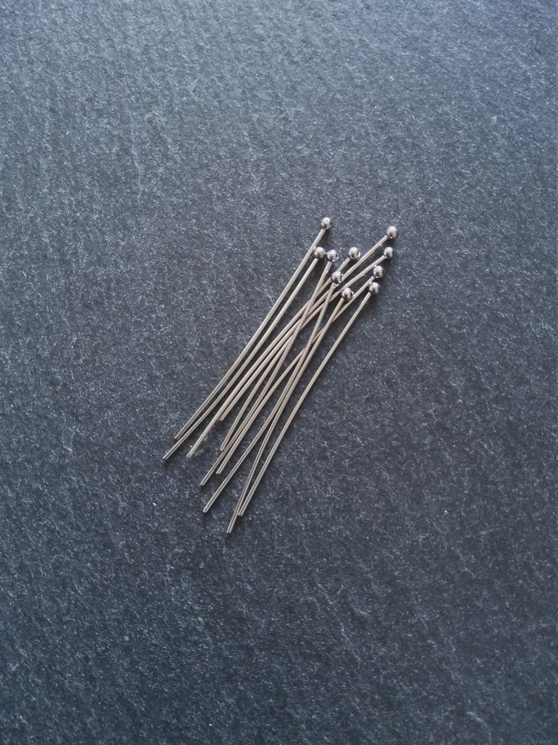 20 or 100 Stainless Steel Ball Head Pins 50mm (2”) Long 0.7mm Wide (21 ...