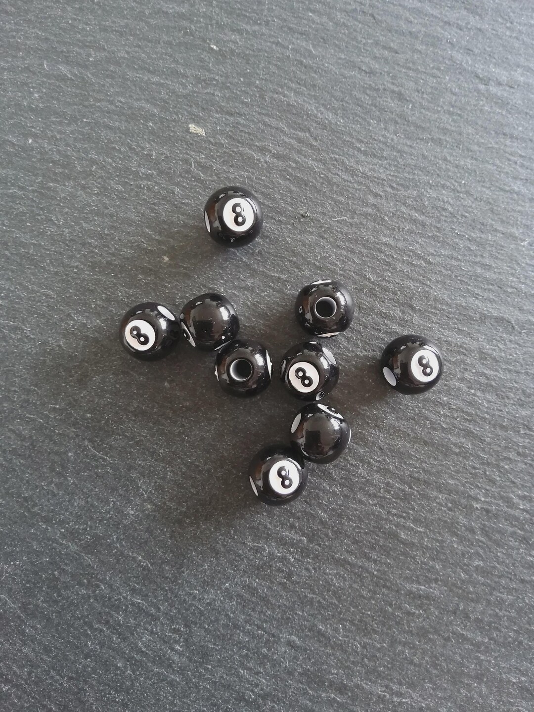 20 or 100 Black & White Number 8 Ball Beads 12mm Acrylic Hole: 4mm - Etsy