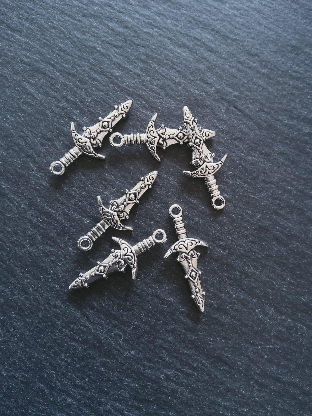 10 or 50 Sword Charms Antique Silver Tone Metal Alloy 28x13mm - Etsy
