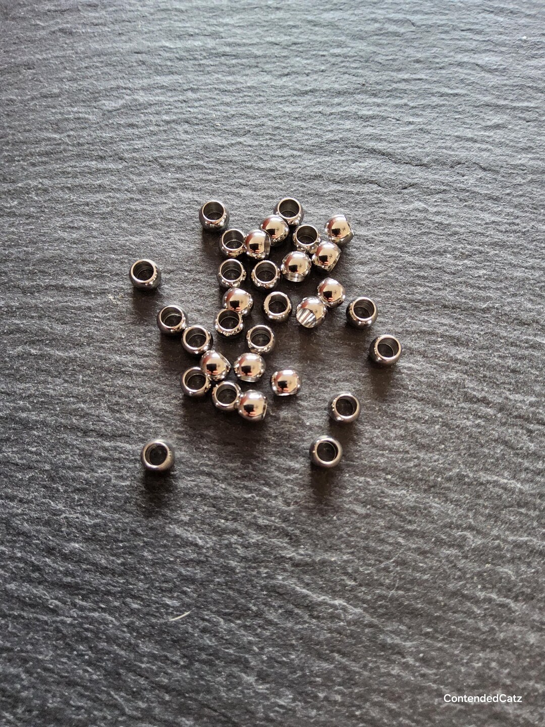 20 or 100 Stainless Steel 5mm Barrel Beads Solid Round Spacer 5x3.5mm ...