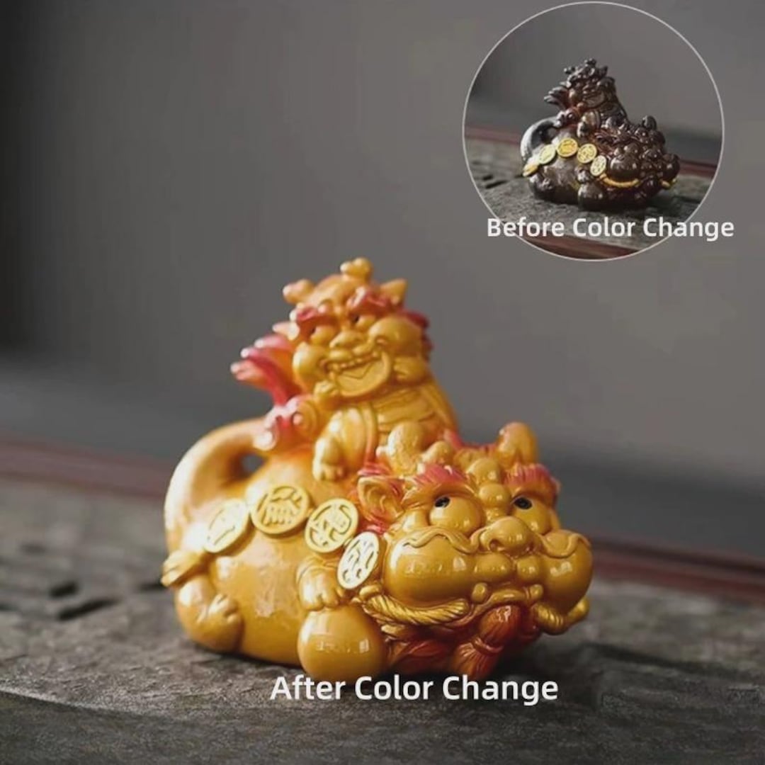 Auspicious Pixiu Color Changing Tea Pet Ornament Can Raise Wealth and ...