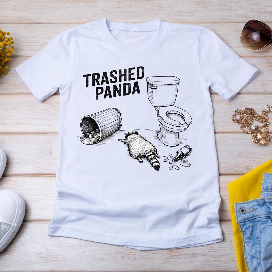Trashed Panda Funny Raccoon PNG | Sarcastic Graphic (digital Download ...