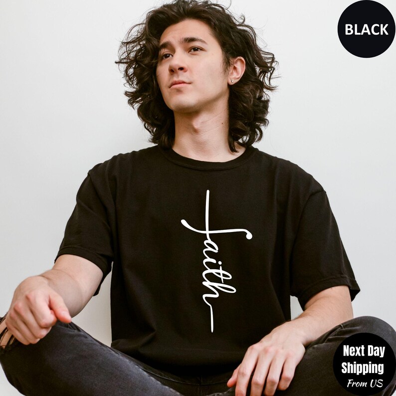 Faith Cross Graphic Shirt, Christian Gift - Etsy