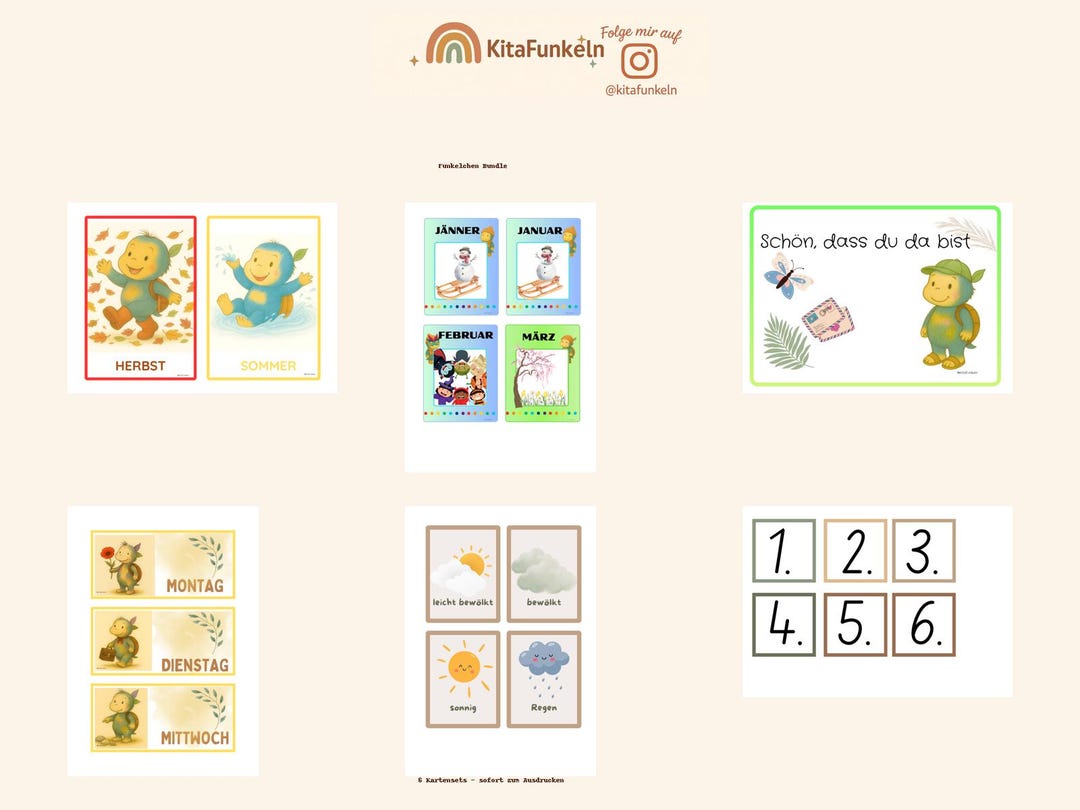 Sparkle Bundle | Calendar Cards for Kindergarten & School | Months ...