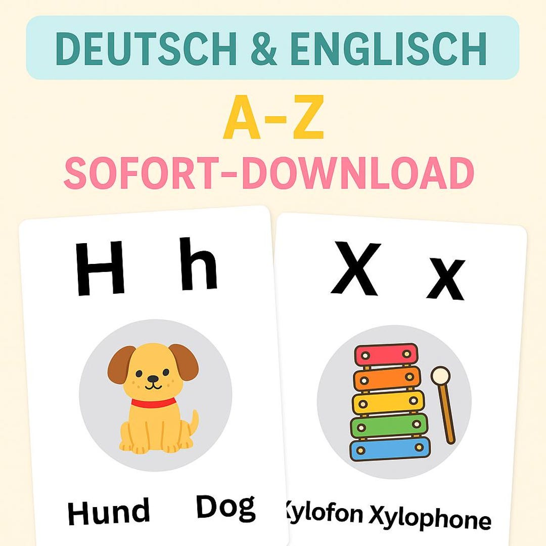 ABC Flashcards German English | Alphabet Flashcards A–Z | Children's ...