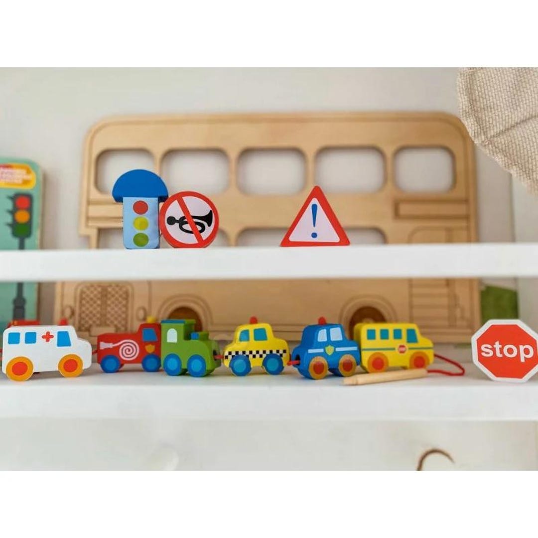 Car Shaped Wooden Threading Blocks - Etsy