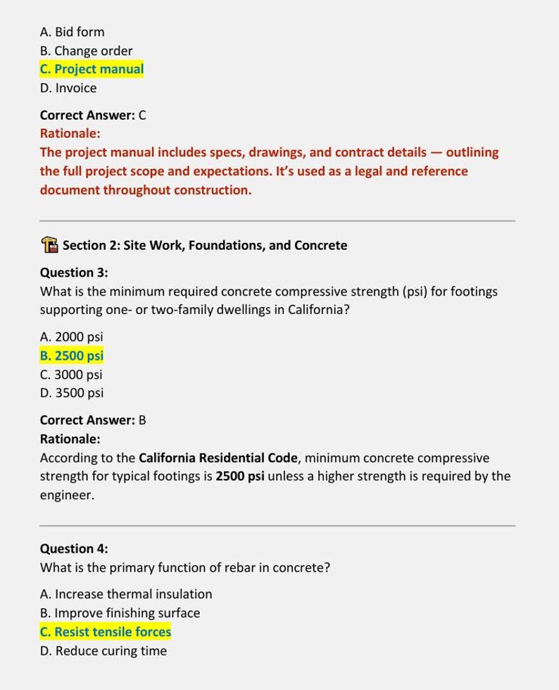CSLB A License General Contractor Exam Study Guide 2025 – Expert Verified - Etsy