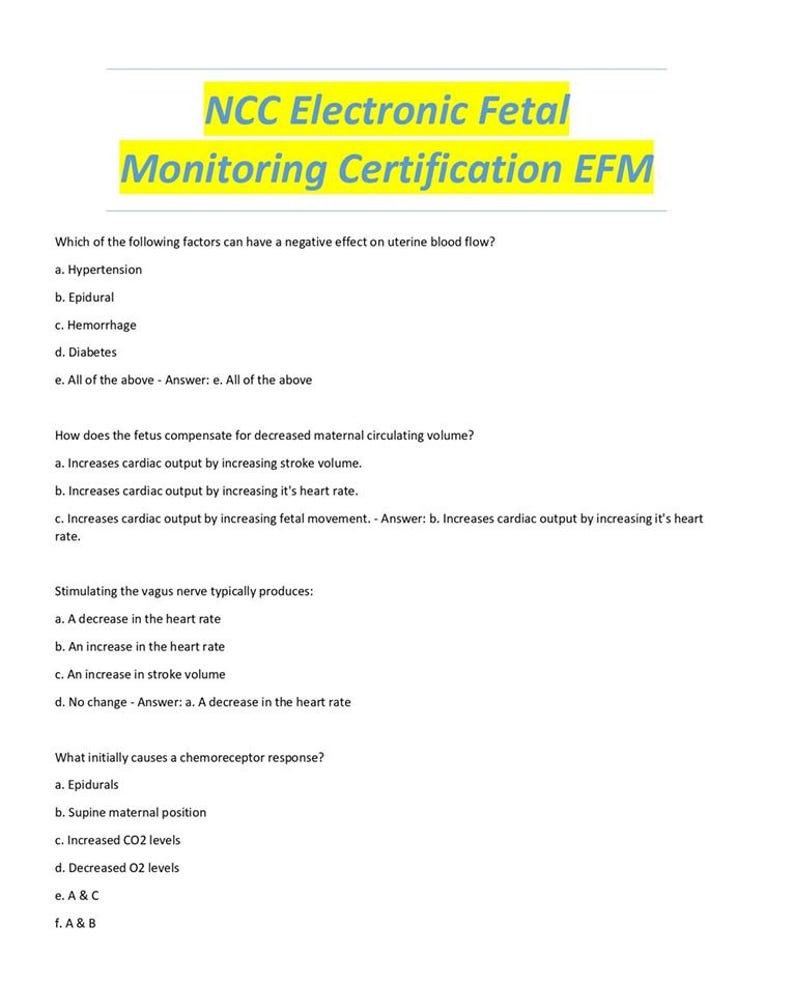NCC Electronic Fetal Monitoring Certification EFM - Etsy