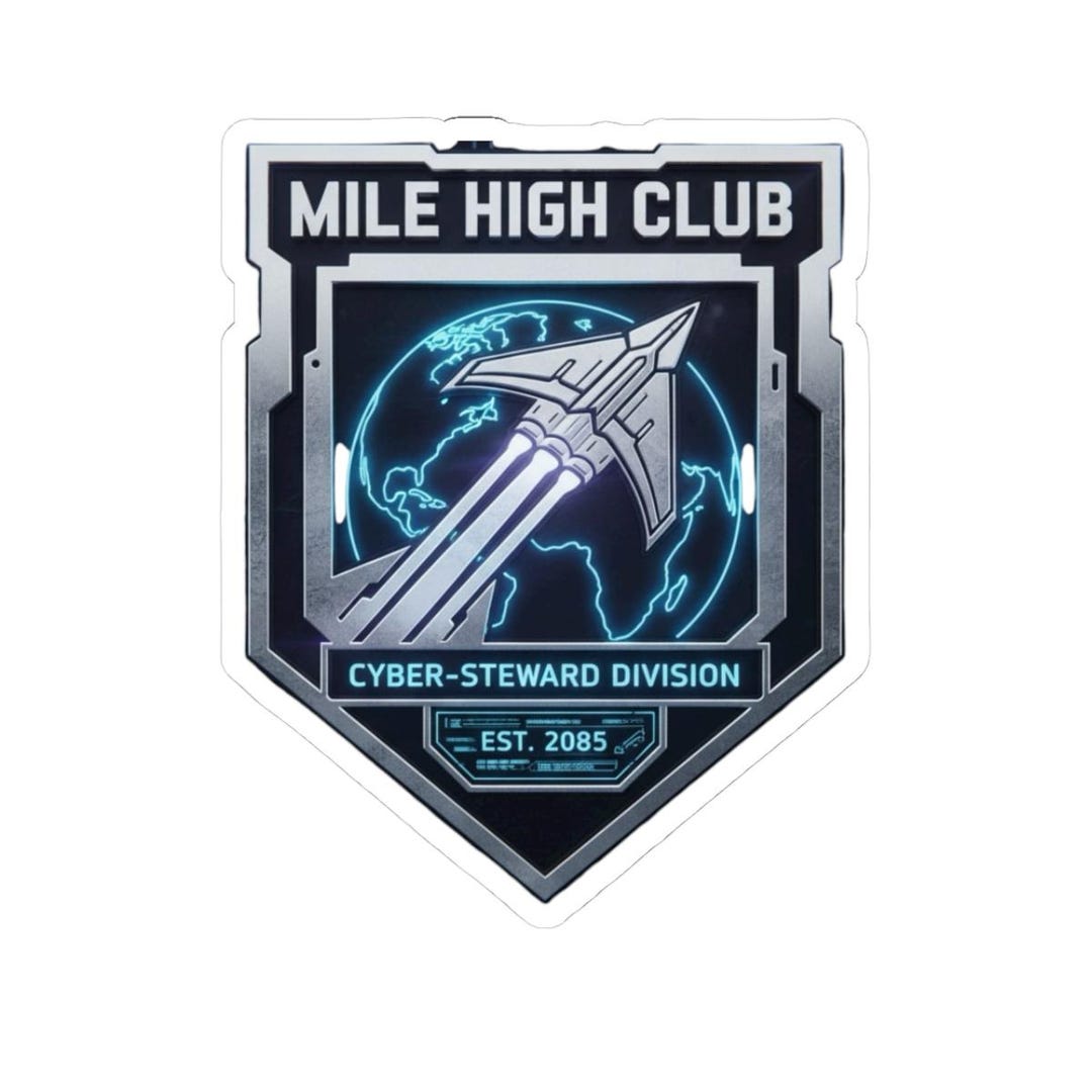 Mile High Club Sticker / Top Secret Agency Emblem / Sci-fi Stealth Jet ...
